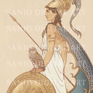 Athena Greek Goddess Poster – A4 Mythology Art Print - Etsy