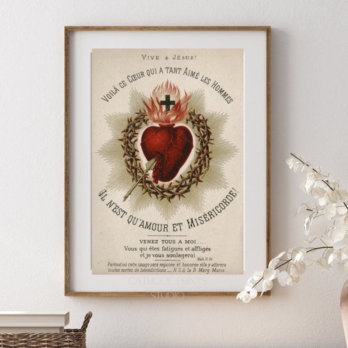 The Sacred Heart of Jesus V1 Poster Print Art Home Wall Decor - Etsy