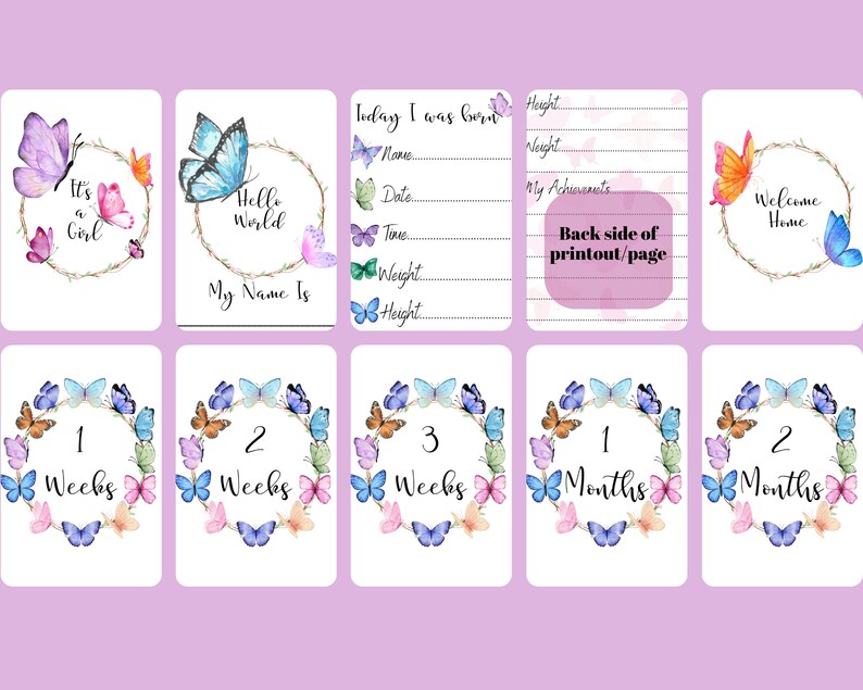 Baby Monthly Milestone Card Printable set of 36 Celebrate - Etsy