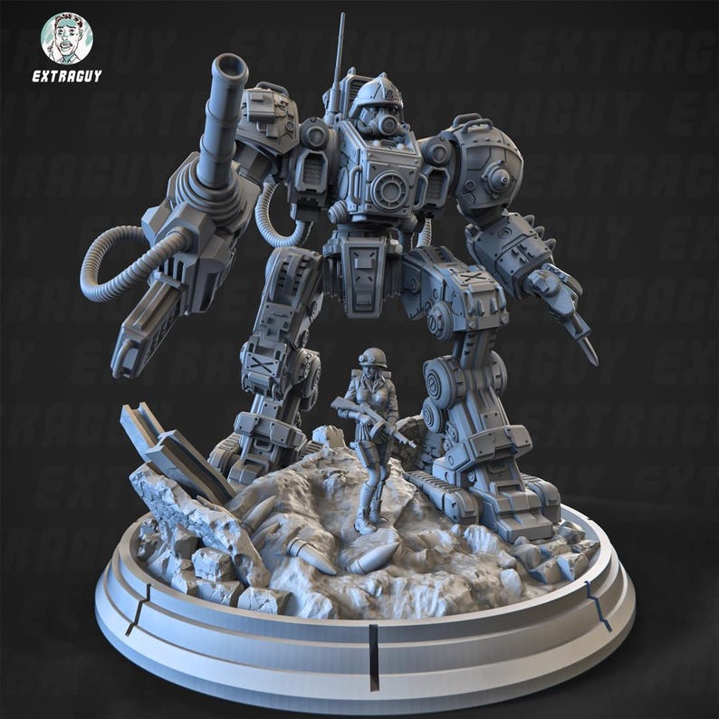 Iron Joe Fighting Mech Poseable Set 100mm - Etsy