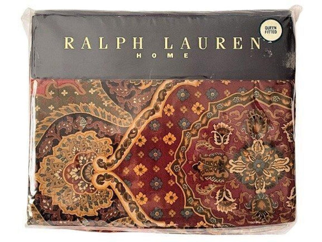 NEW Ralph Lauren Equestrian Paisley Multi Queen Fitted Sheet Vintage ...