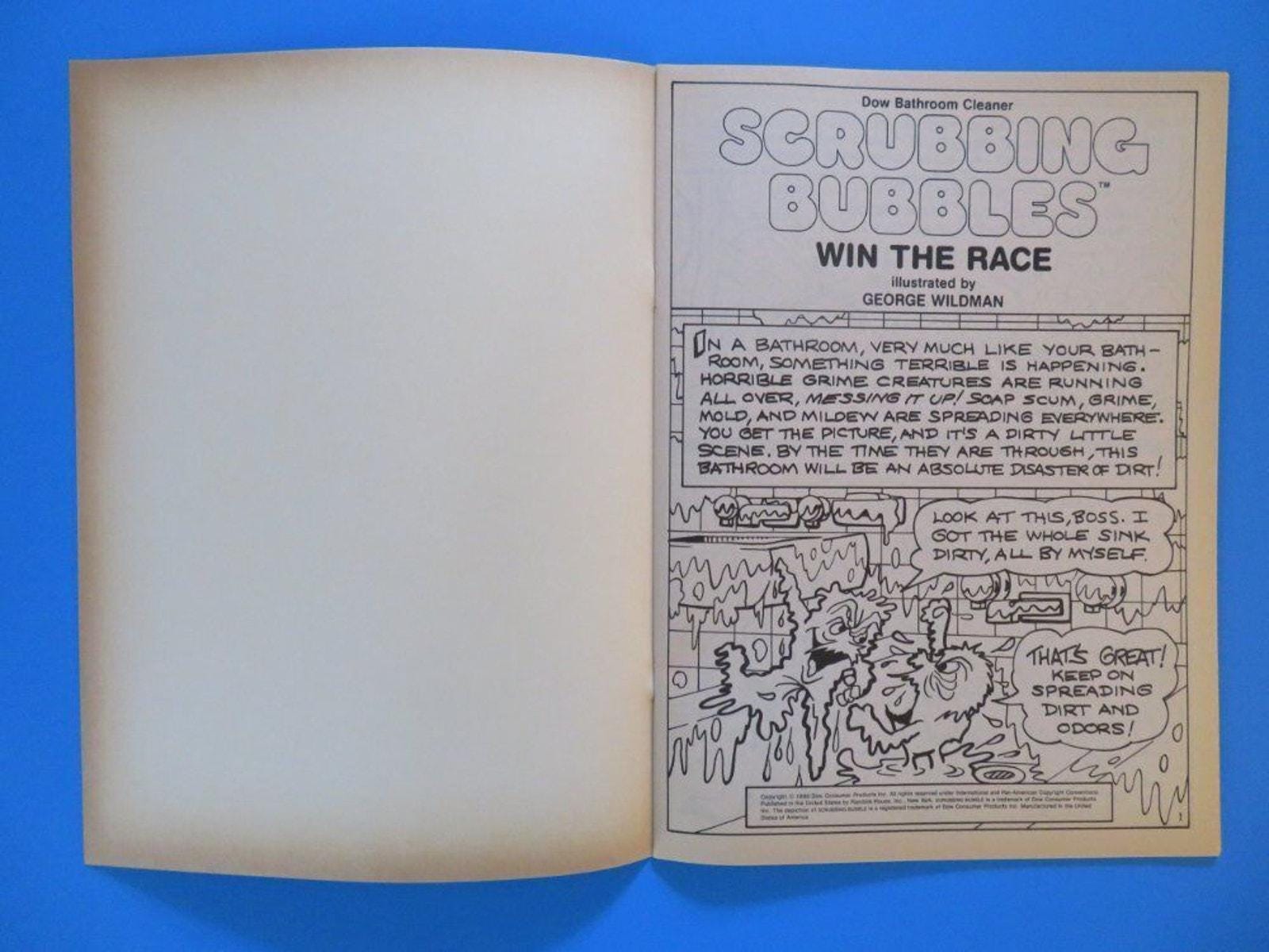 Vintage Scrubbing Bubbles Coloring Activity Book Promo RARE UNUSED Lot ...