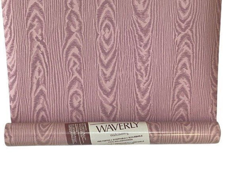 Vintage Waverly Pink Moire Wallpaper 551162 Discontinued NOS - Etsy