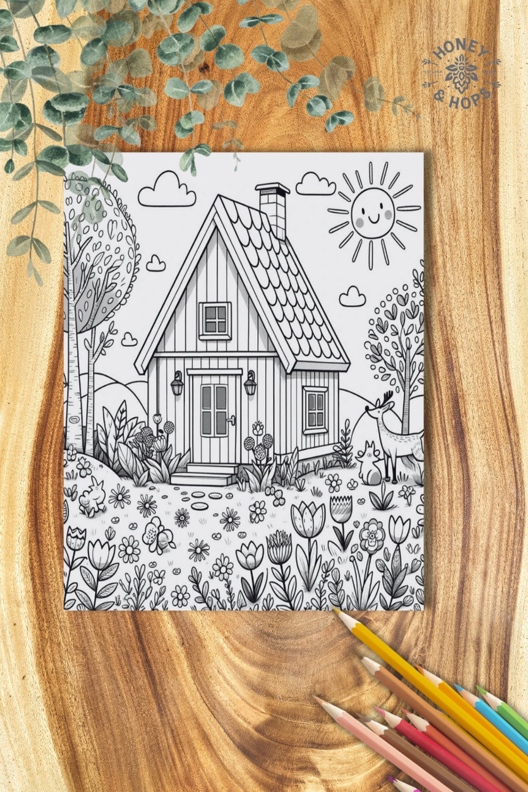 Spring Coloring Page - Etsy