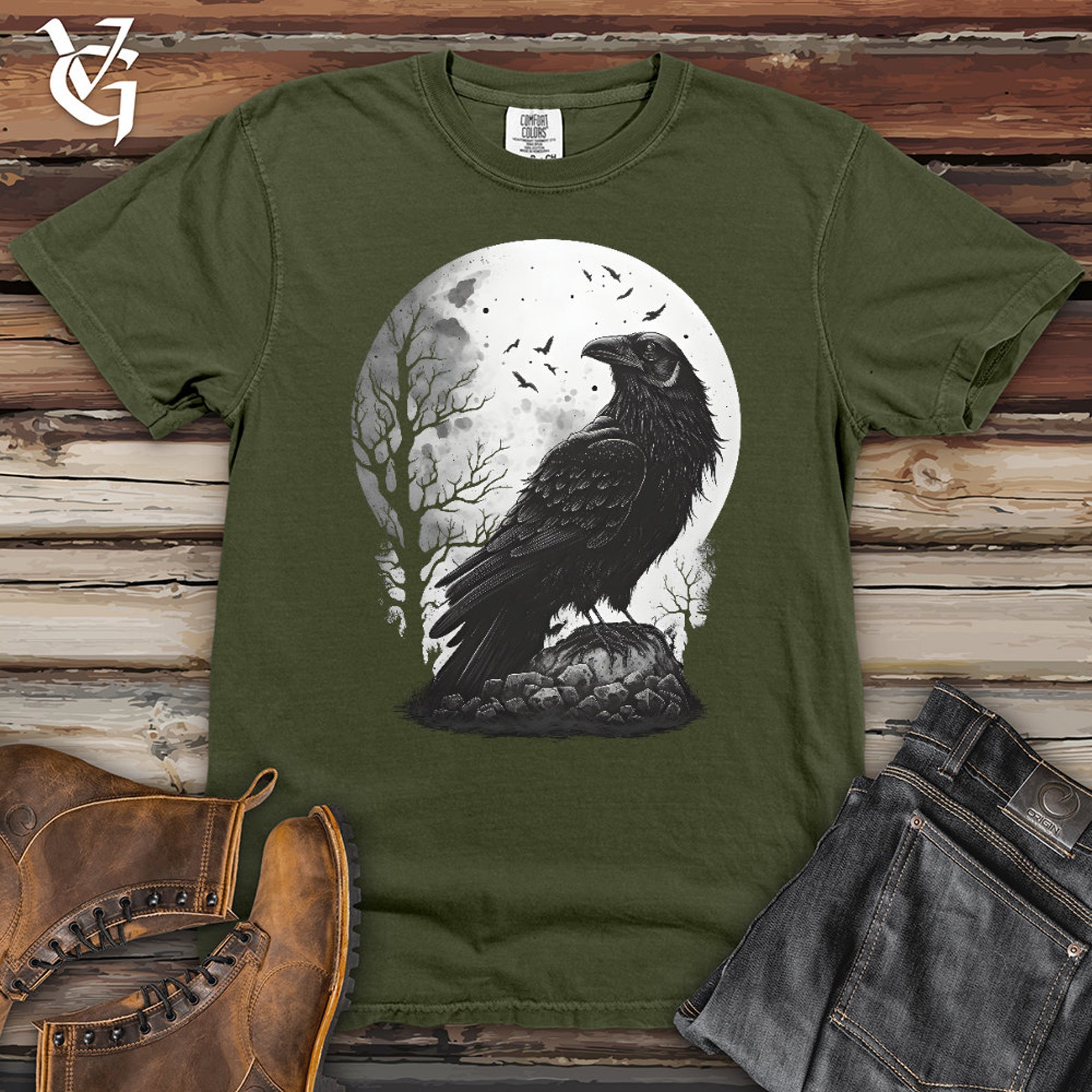 Midnight Raven Perch Heavy Cotton Comfort Colors Tee - Etsy