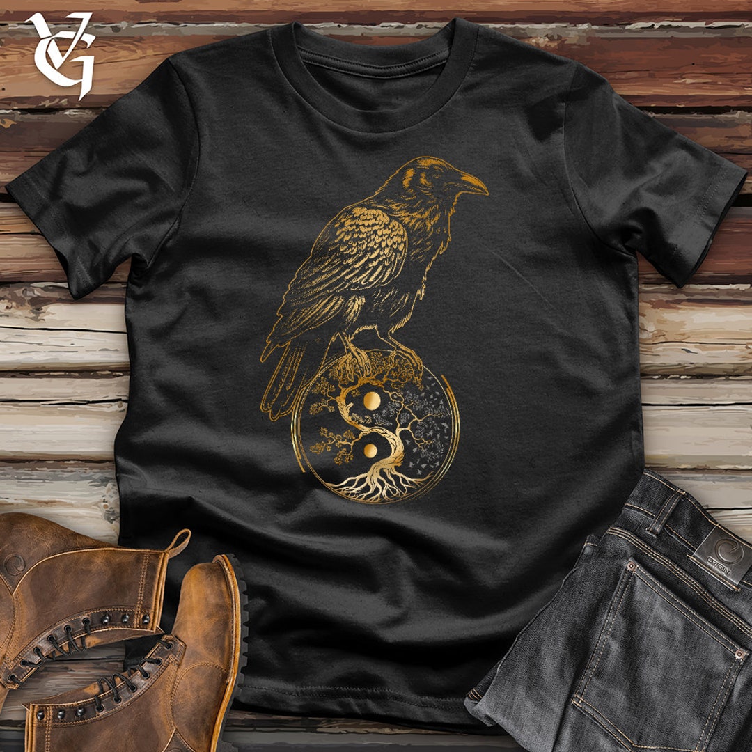 Raven Tree of Life Yin Yang Cotton Tee - Etsy