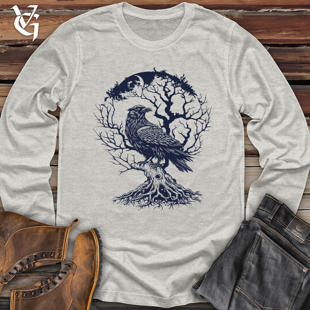 Raven and Old Tree Tattoo Long Sleeve - Etsy