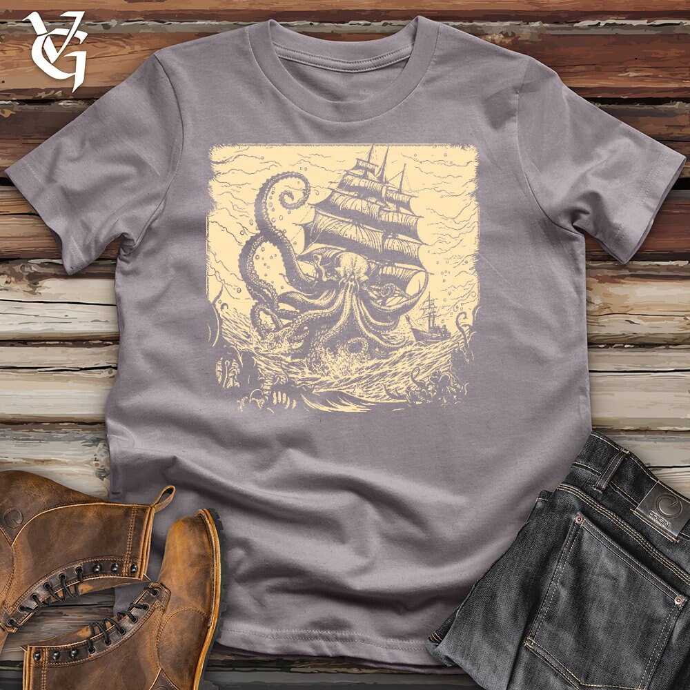 Kraken at Sea Cotton Tee - Etsy