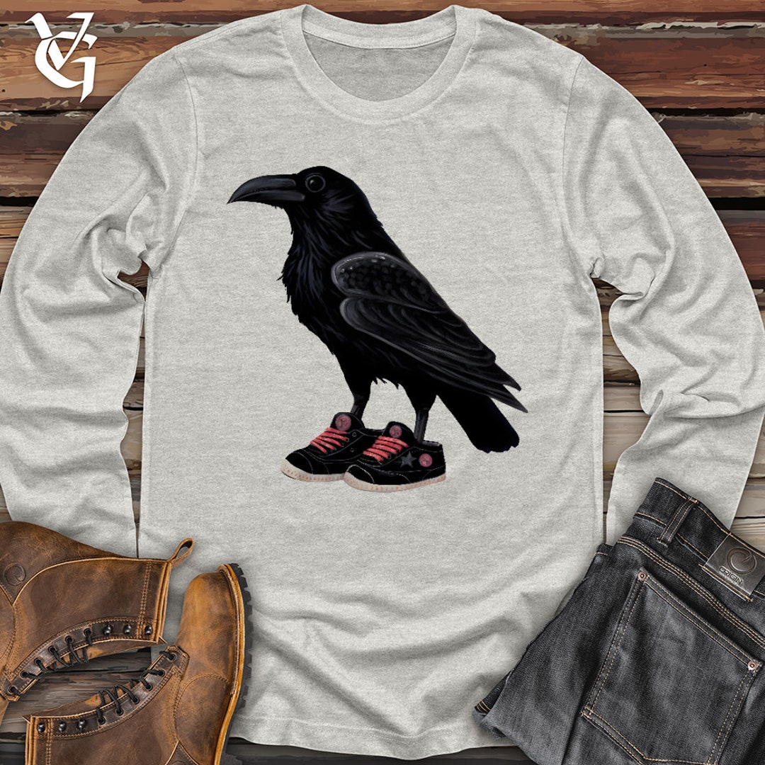 Raven Wearing Sneakers Long Sleeve - Etsy