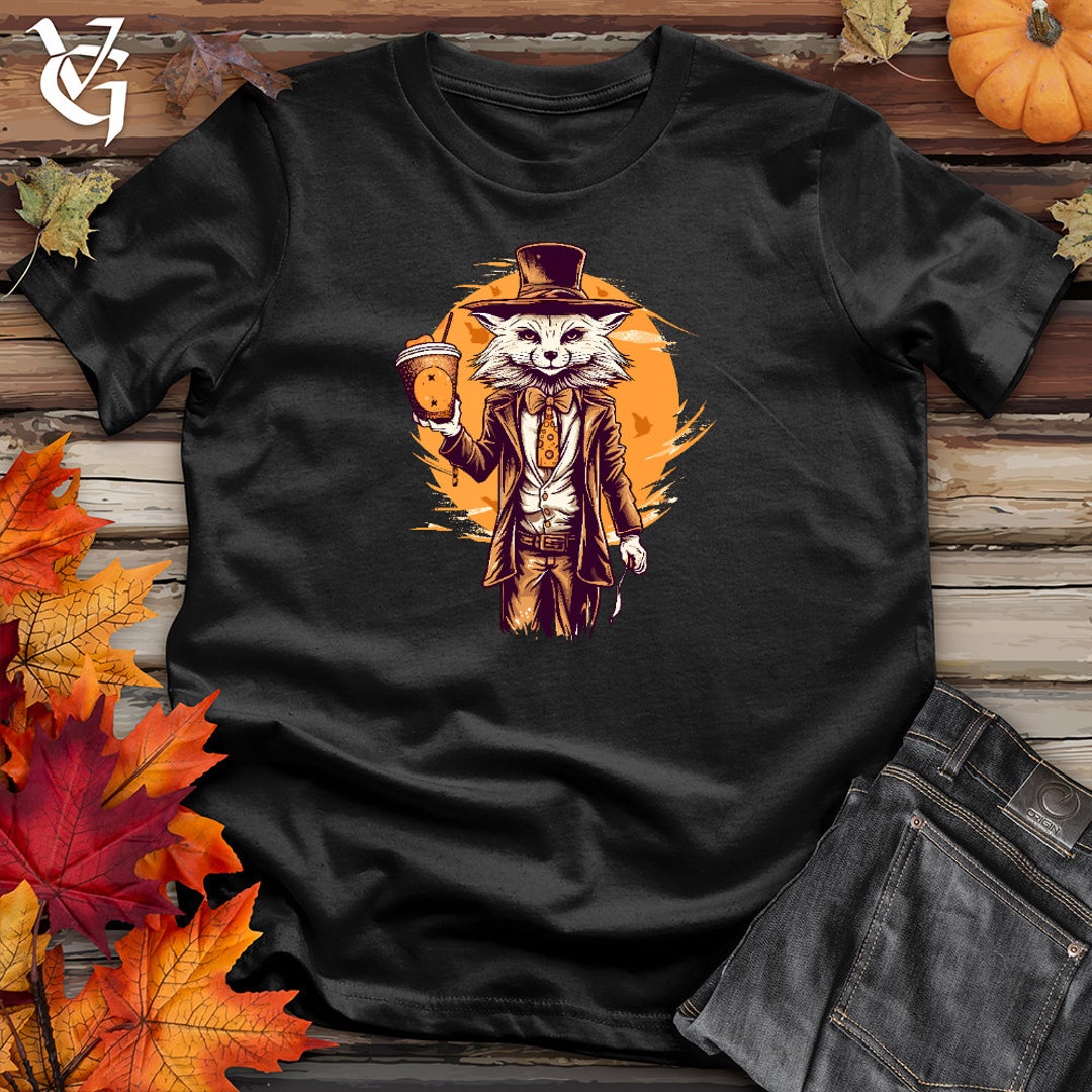 Scarecrow Fox Sip Cotton Tee - Etsy
