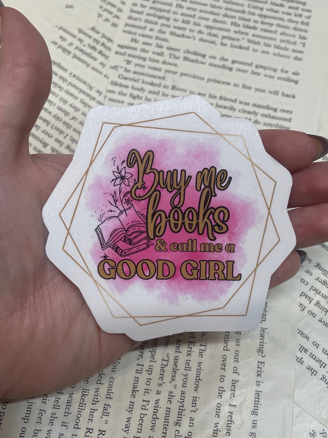 Good Girl Trope Sticker, Bookish Sticker, Buy Me Books Sticker ...