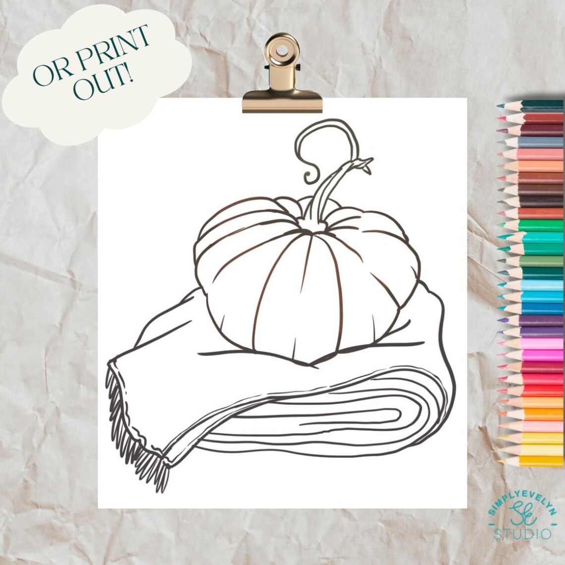 Autumn Coloring Pages for Adults, Pumpkin Coloring Book, Stress Relief ...