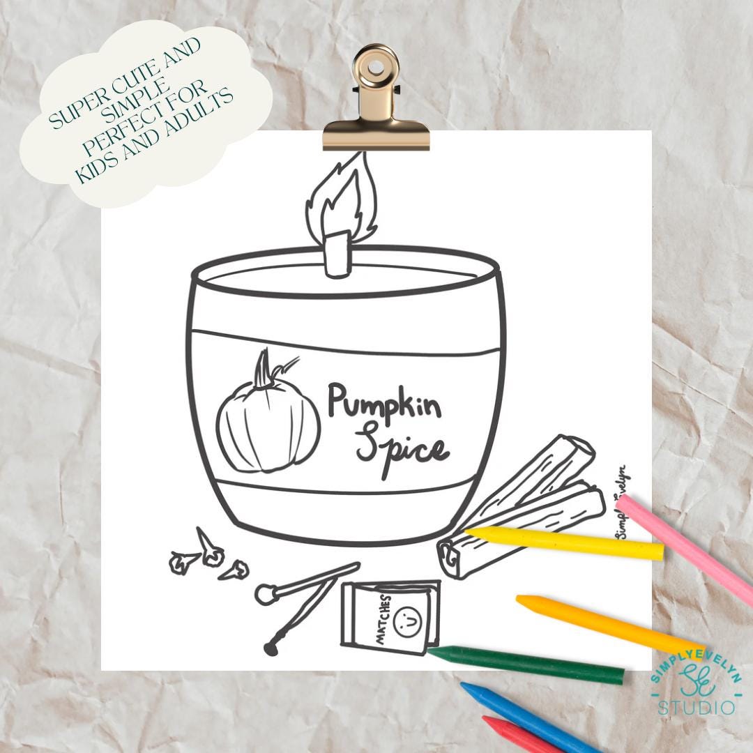 Autumn Coloring Pages for Adults, Pumpkin Coloring Book, Stress Relief ...