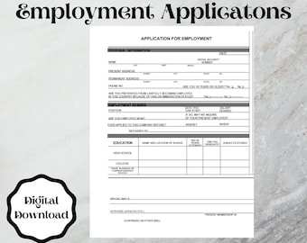 Editable Employment Application Form Template Job Application Form ...