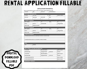 Editable Residential Rental Application Form Template Printable PDF ...