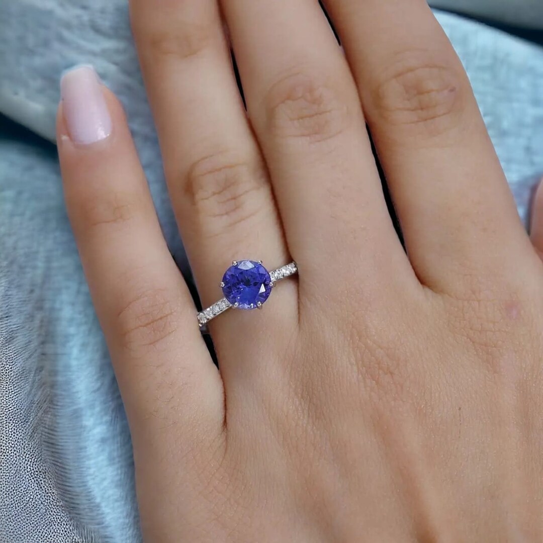 Tiffany & Co. 14K Gold Tanzanite and Diamond Ring in 14k White Gold ...