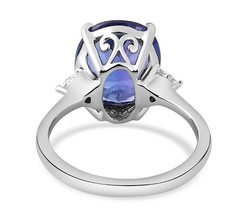 Sacred Custom Tanzanite 14K White Gold Ring for Women Natural Tanzanite ...