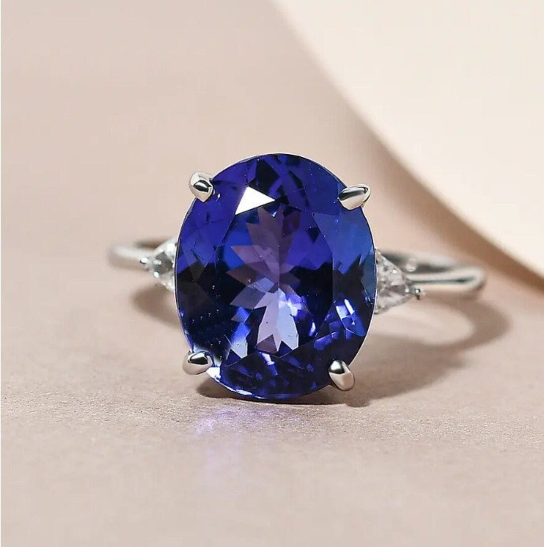 Sacred Custom Tanzanite 14K White Gold Ring for Women Natural Tanzanite ...