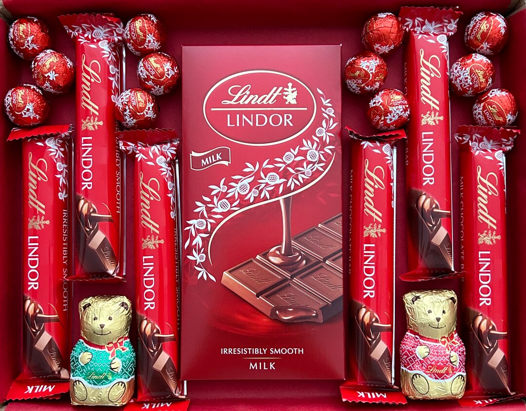 Lindt Lindor Chocolate Truffles Teddy Bear Treat Box Letter Box ...