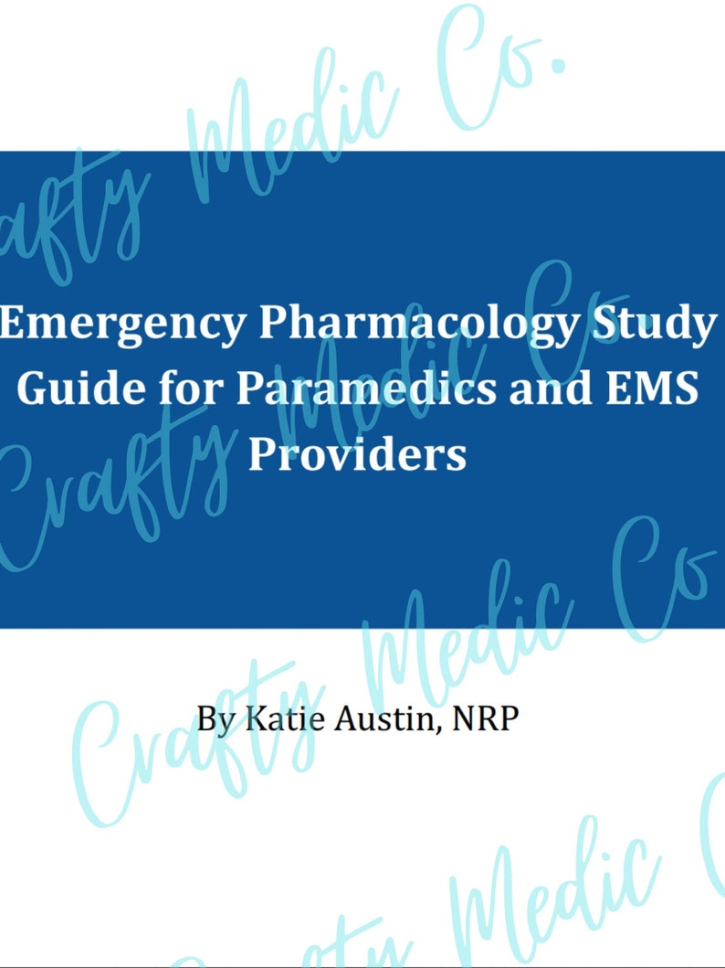 Paramedic Pharmacology Study Guide - Etsy