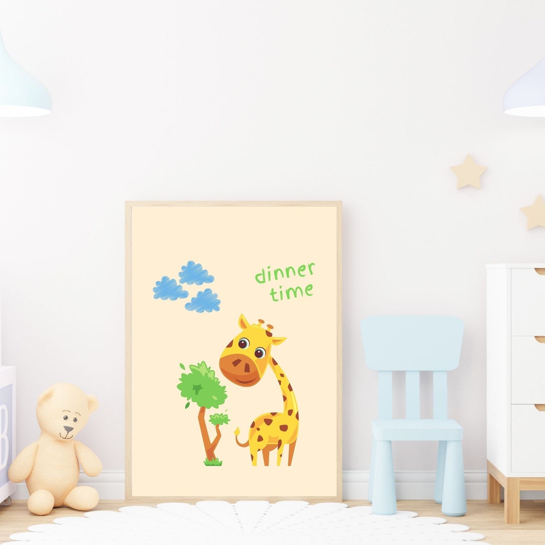 Giraffe Digital Print, Nursery Wall Print, Instant Download, Printable ...