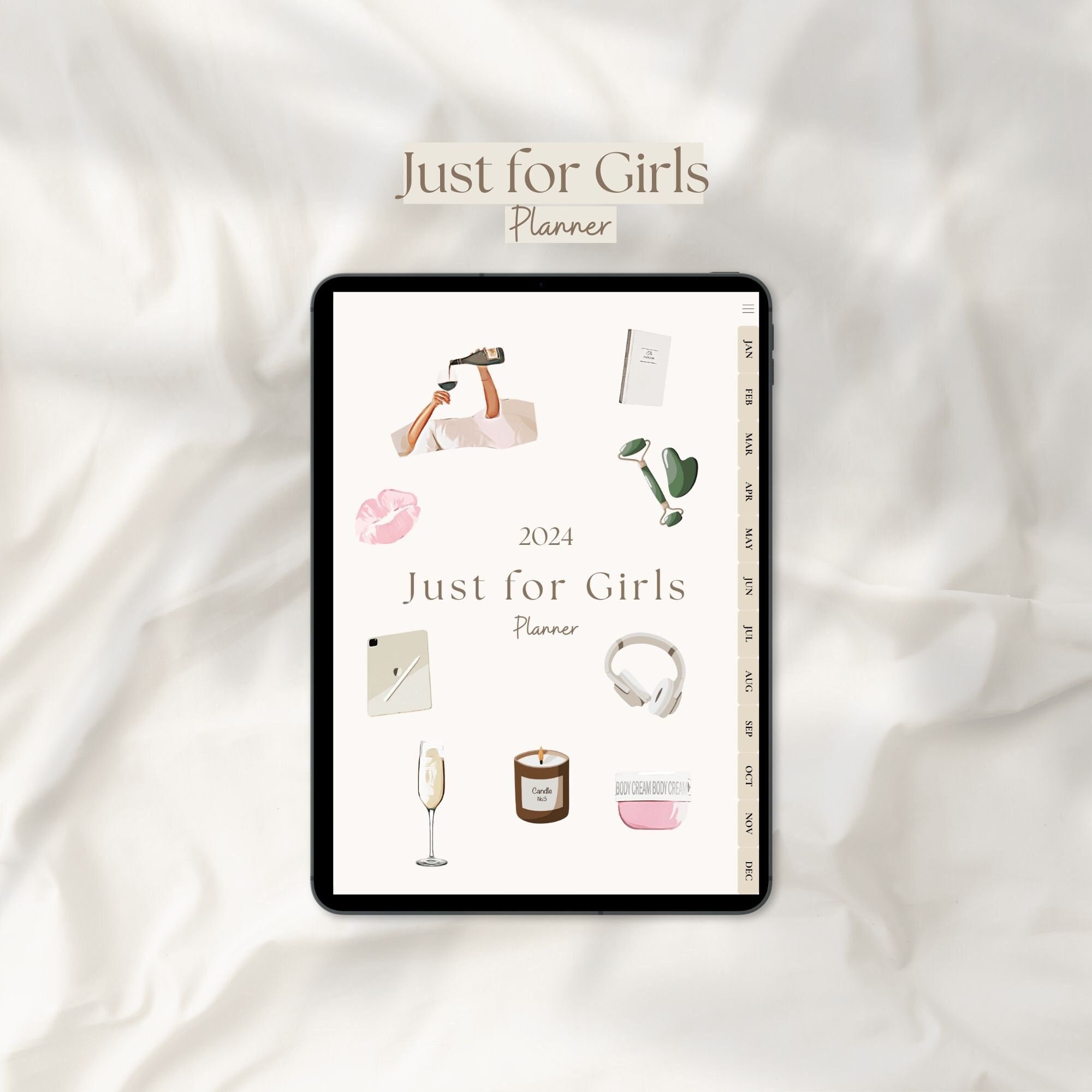 Female Digital Planner, Printable Planner for Girls, Cute PDF Notebook ...