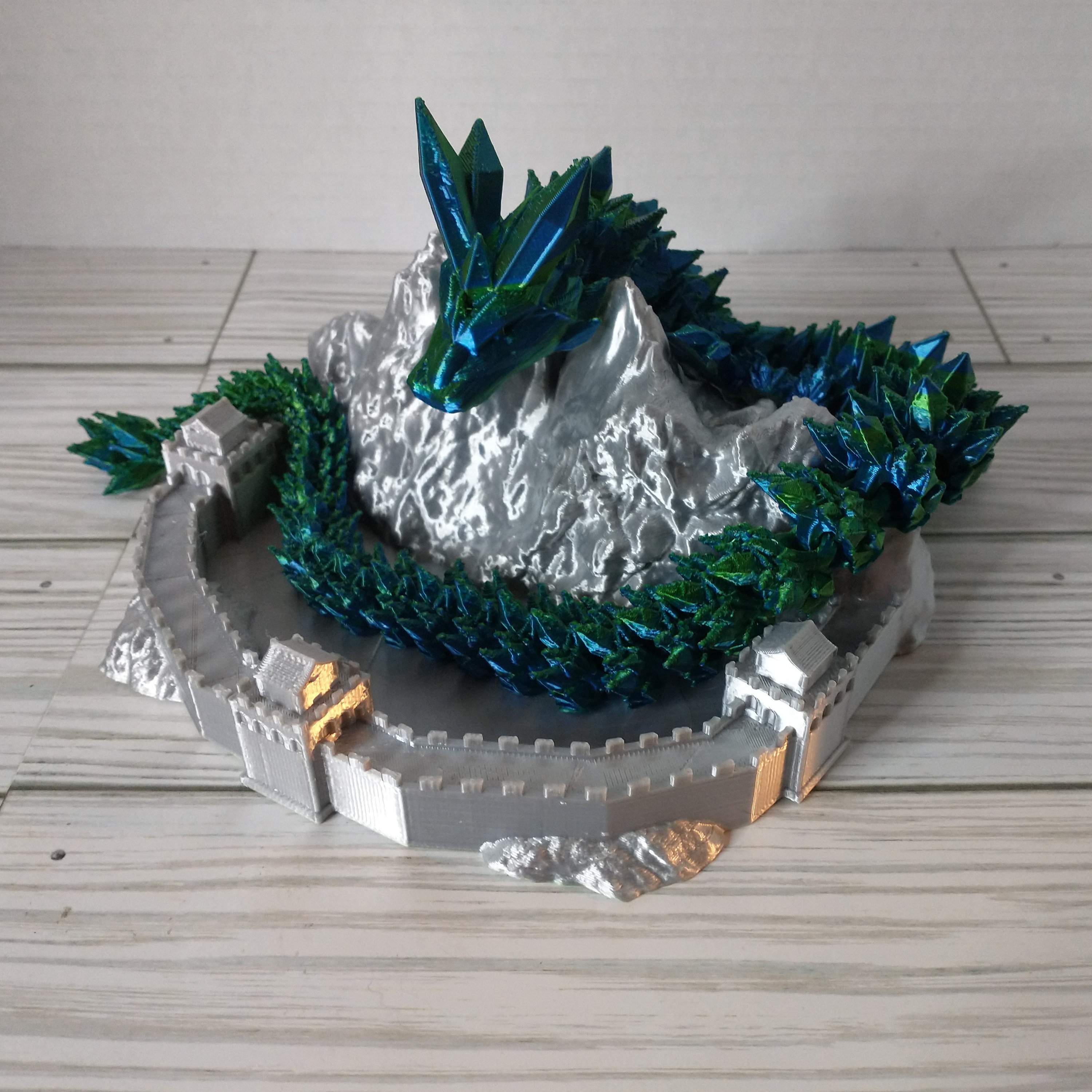 Crystal Dragon Display Stand Holder Great Wall of China Diorama for ...