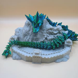 Crystal Dragon Display Stand Holder Great Wall of China Diorama for ...