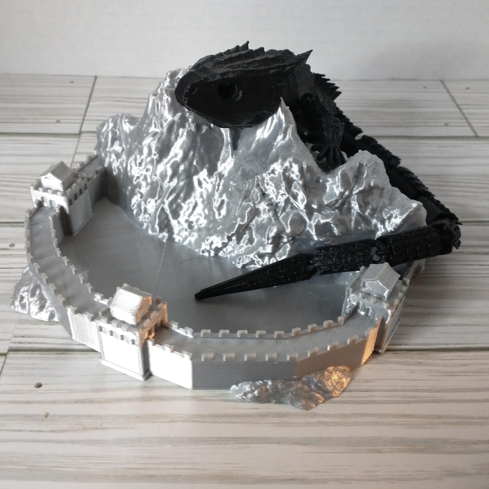 Crystal Dragon Display Stand Holder Great Wall of China Diorama for ...