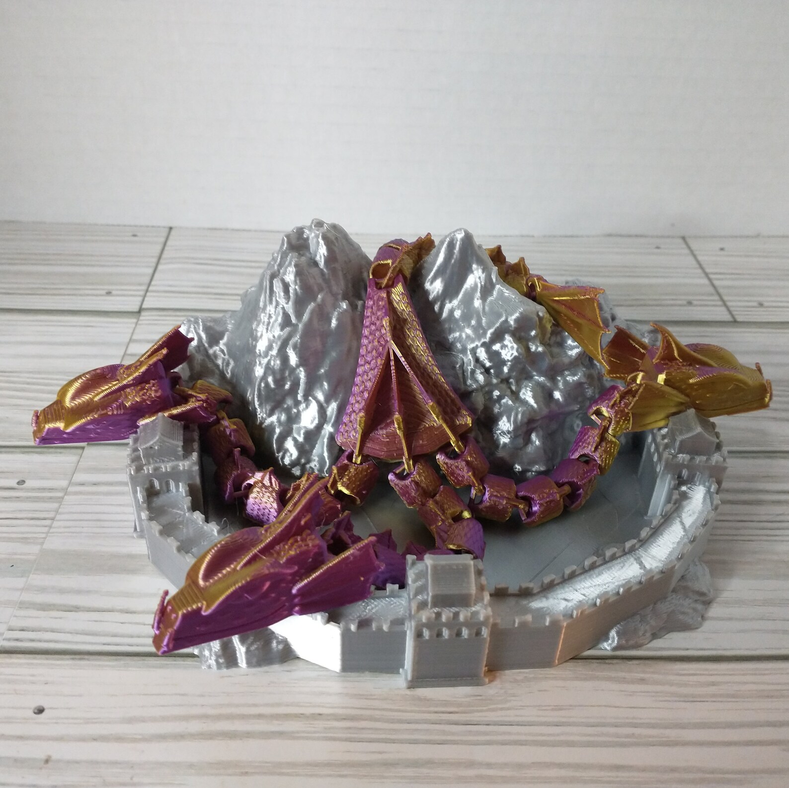 Crystal Dragon Display Stand Holder Great Wall of China Diorama for ...