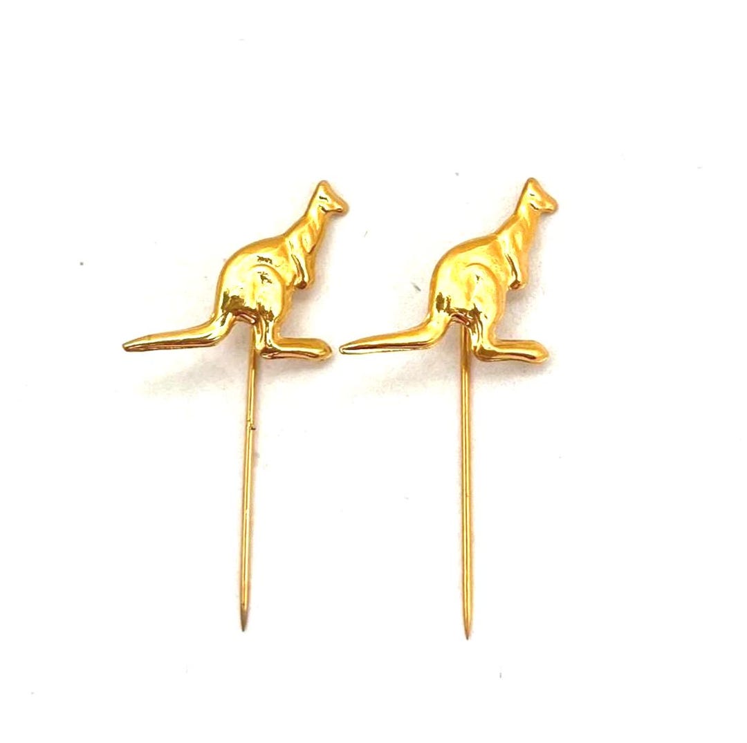 Vintage Kangaroo Stick Pins | Gold Tone Australia Souvenir Lapel Pins ...