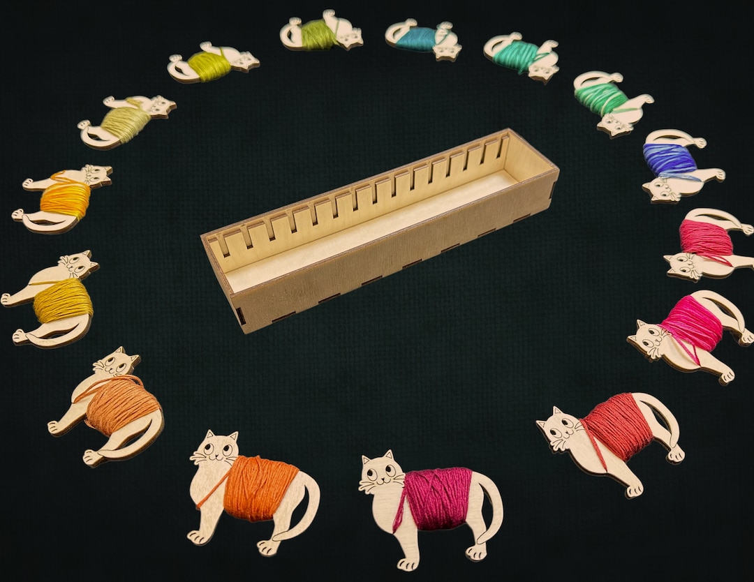 Cat Embroidery Bobbins With Case. SVG Files to Use With Glowforge, or ...