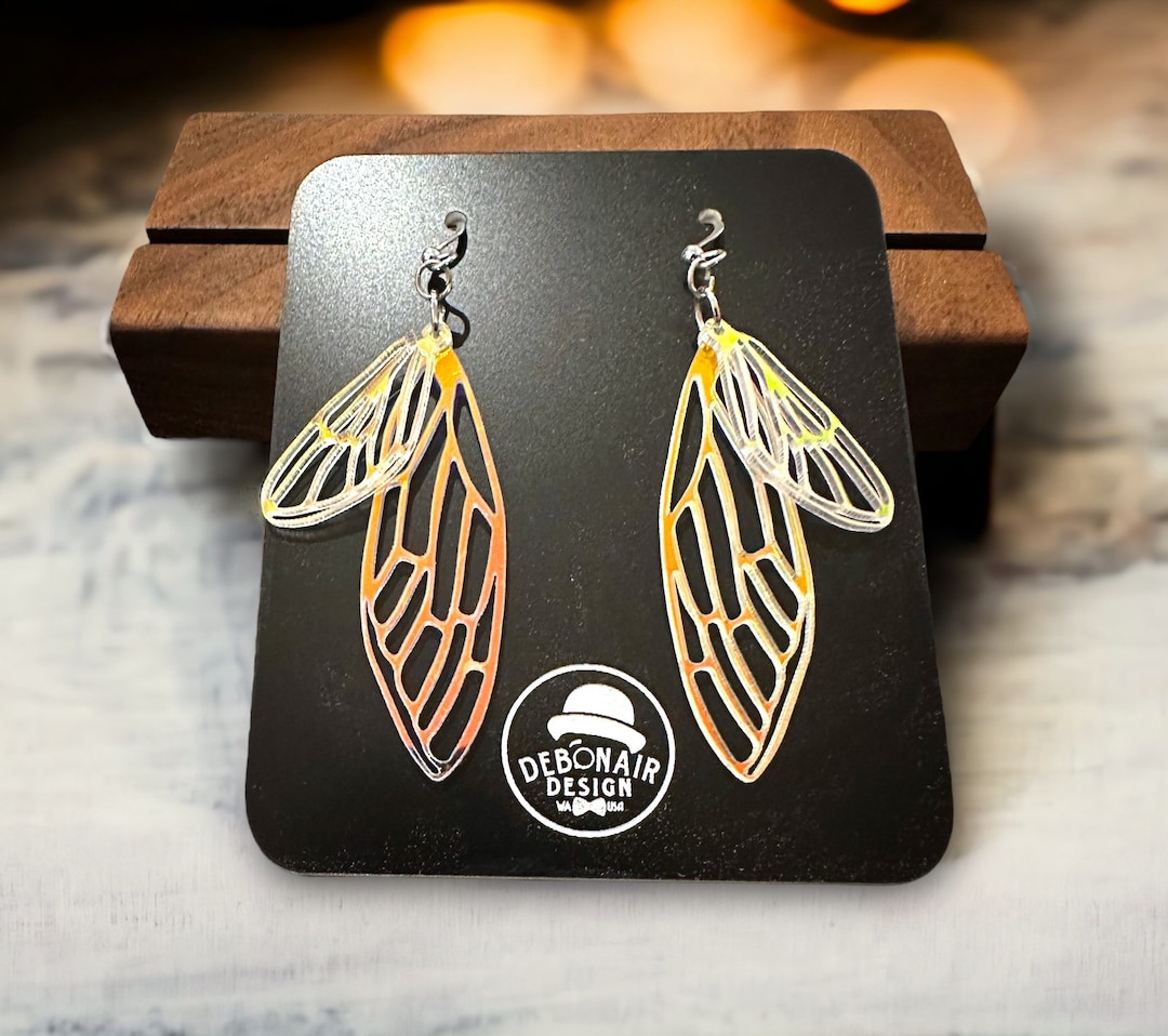 Cicada Wing Iridescent Earrings - Etsy