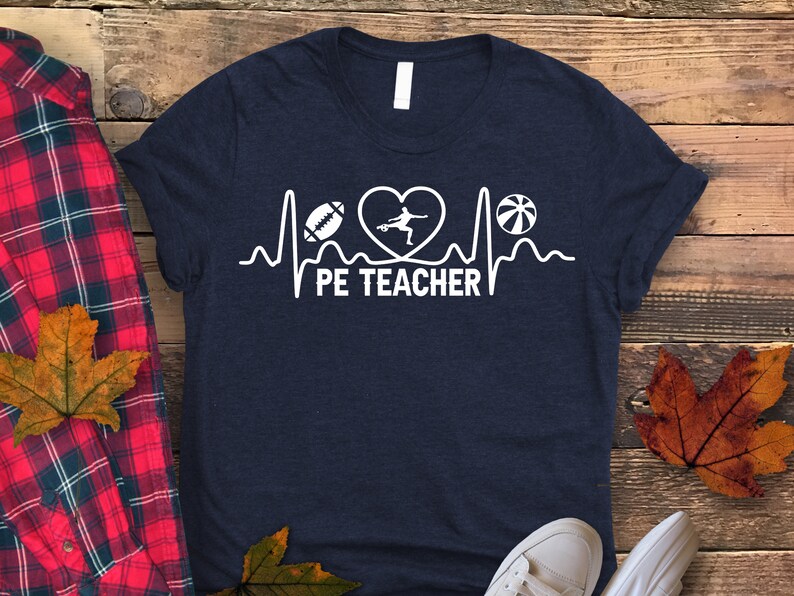 P.E Teacher With Heartbeat Svg Eps Png Pdf Digital Download, Cricut Cut ...
