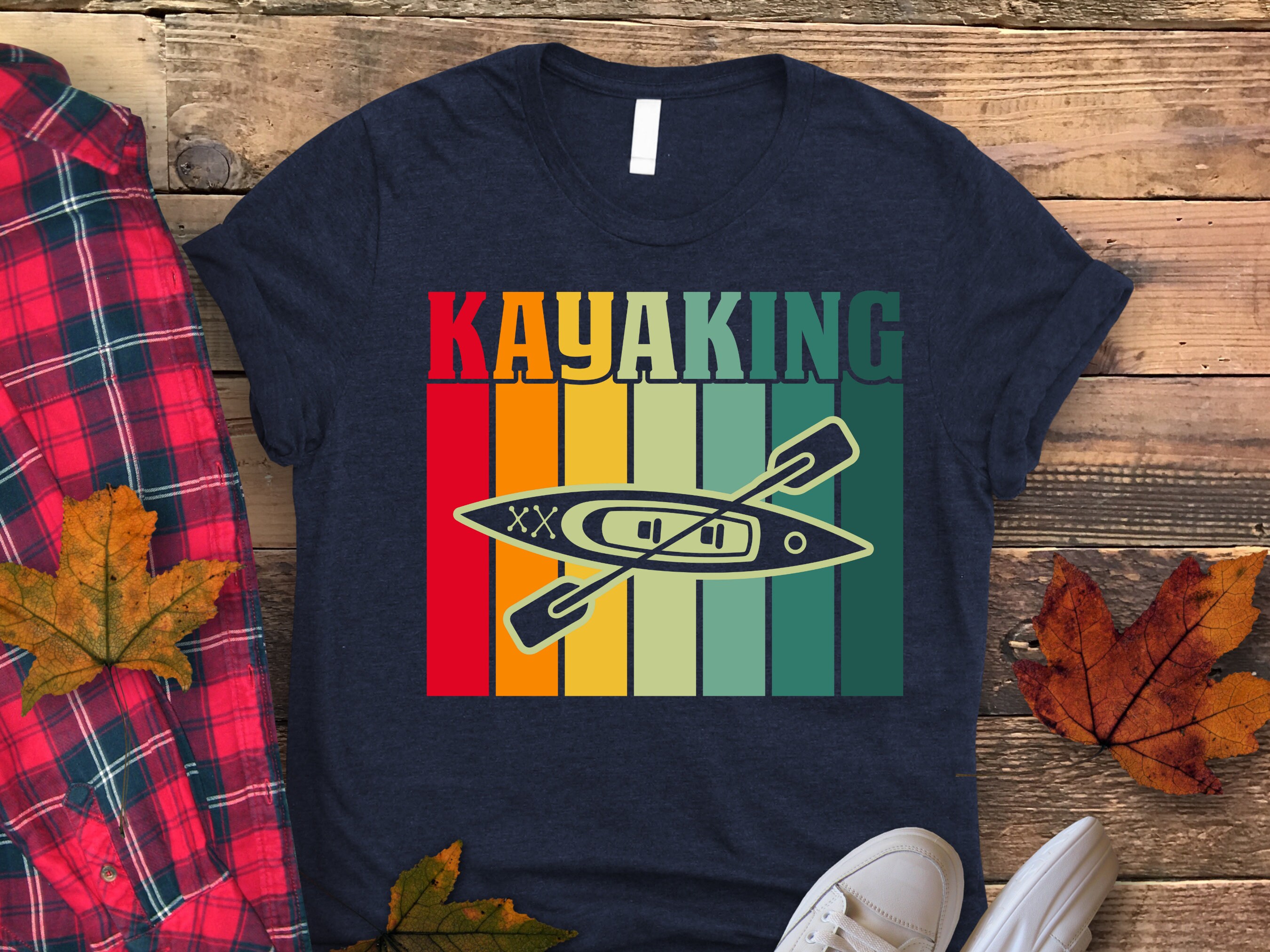 Retro Rainbow Kayaking Water Sports Svg Eps Png Dxf Digital Download ...