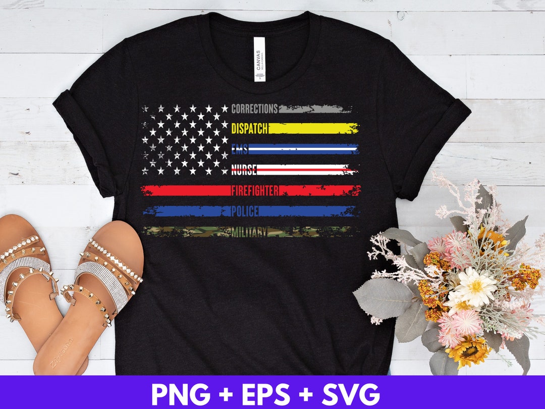 First Responder American Flag Svg Eps Png Digital Download, Cricut Cut ...