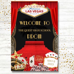Casino Night Welcome Sign/poster, Las Vegas Theme, School Dance, Prom ...