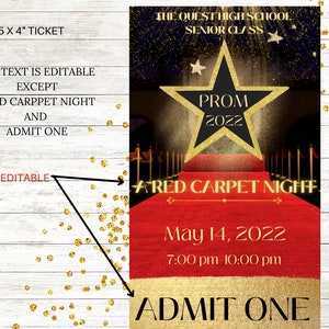 Red Carpet Party Package Editable Prom School Dance - Etsy