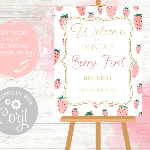 Berry First Birthday Backdrop - Etsy UK