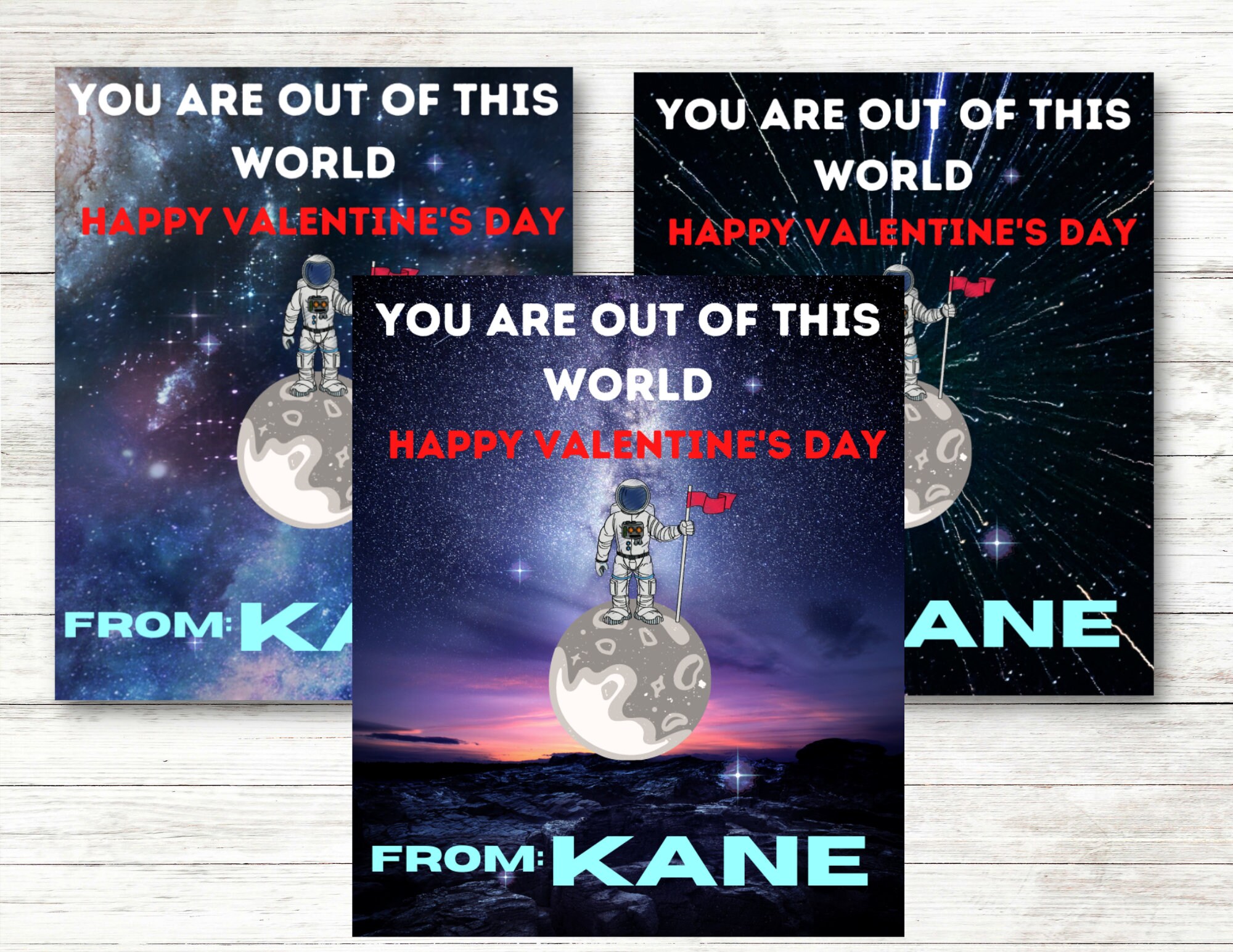 Valentine Cards, Editable, Space Valentine, Galaxy Valentine Card, Kids ...