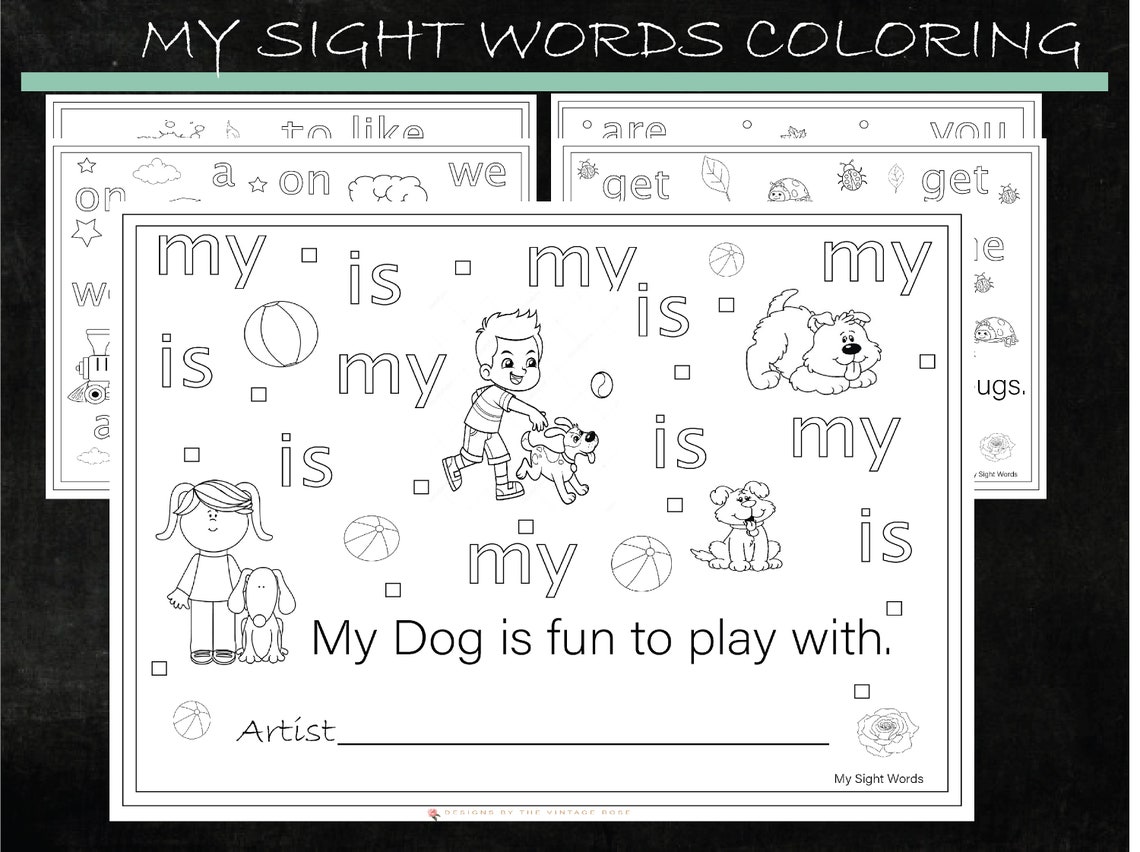 My Sight Words Coloring Activity Kids Printables Kids - Etsy
