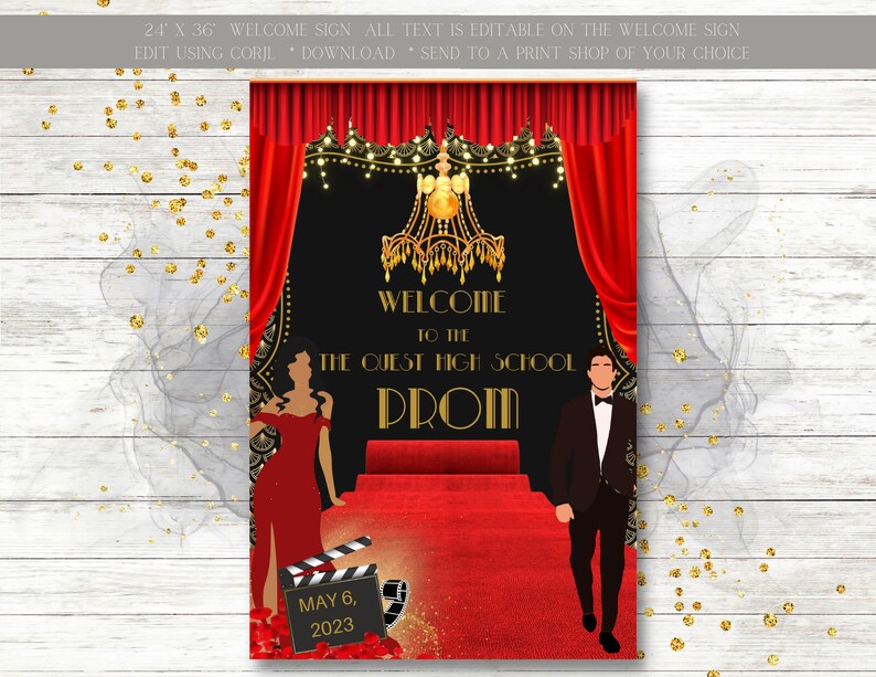 Red Carpet, Old Hollywood Glam, Invitation Dance Package, Prom ...