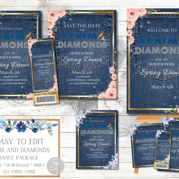 Denim & Diamonds Flyer - Etsy