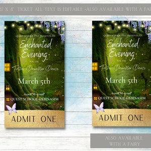 Enchanted Forest Invitation-ticket Set, Enchanting Fairy, Prom, School ...