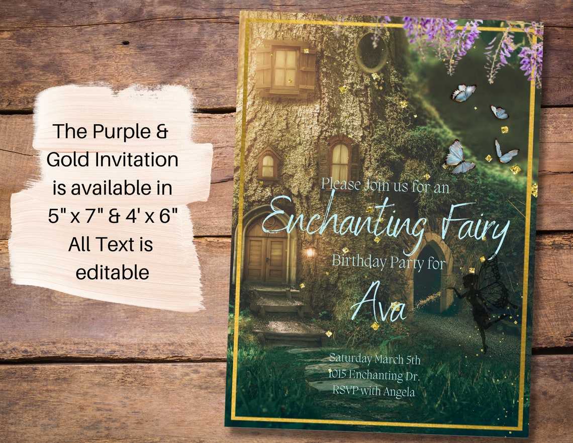 Enchanted Fairy Editable Invitation, Fairy Invitation, Pixie Party ...