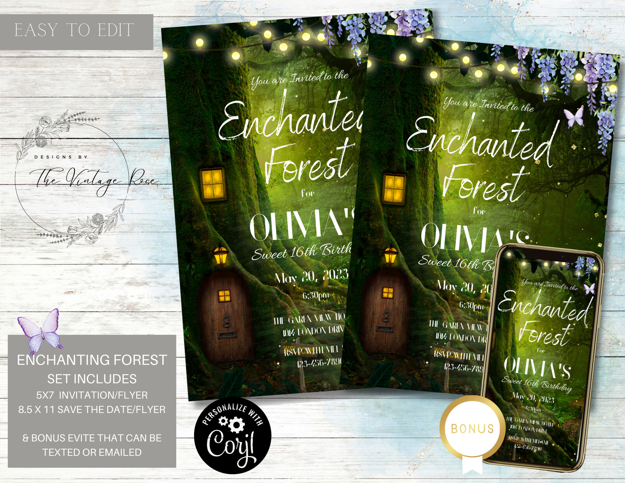 Enchanted Forest Invitation Set, Enchanting Fairy, Prom, School Dance ...