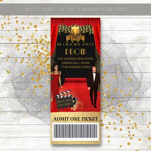 Red Carpet, Old Hollywood Glam, Invitation Dance Package, Prom ...