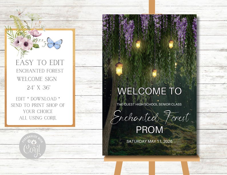 Enchanted Forest Willow Tree Welcome Sign/poster Prom, School Dance ...