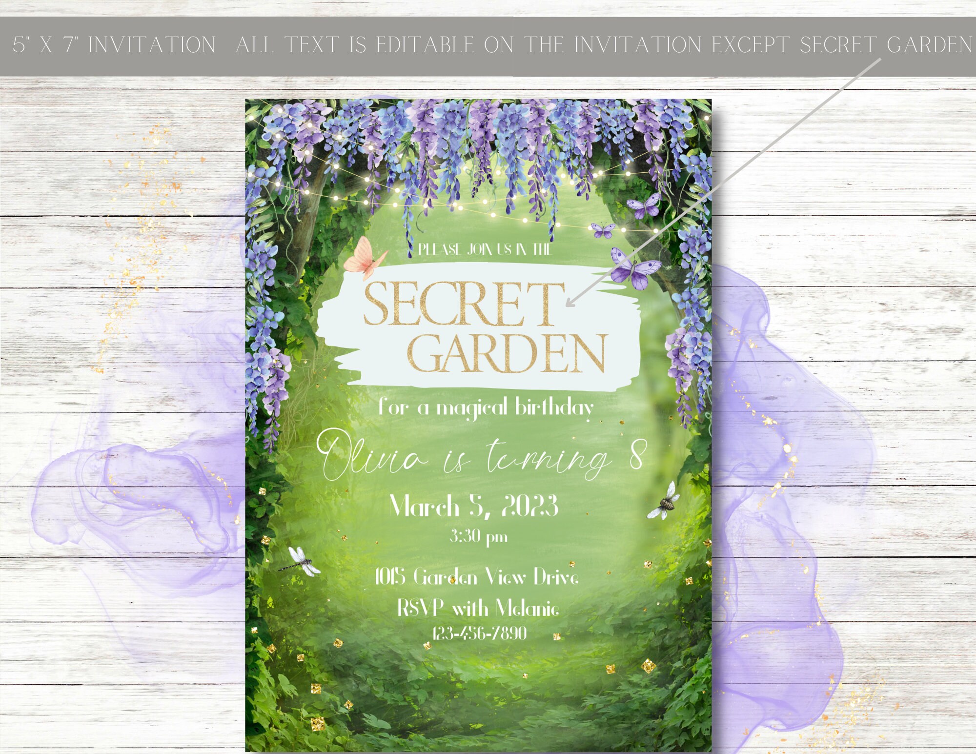 Secret Garden Invitation Set, Editable, 1080x1080 & 1200x1200 Enchanted ...