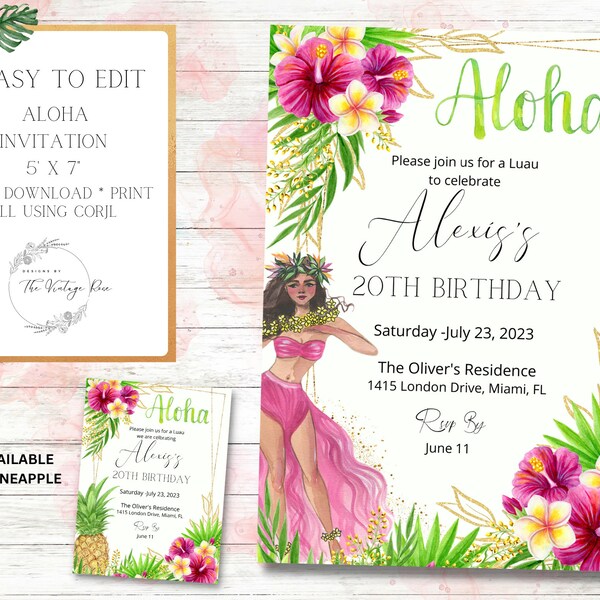 Aloha Invitation - Etsy
